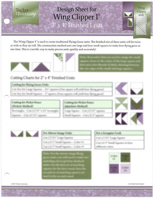 Design Sheet - Wing Clipper I - Ready Set Sew TN
